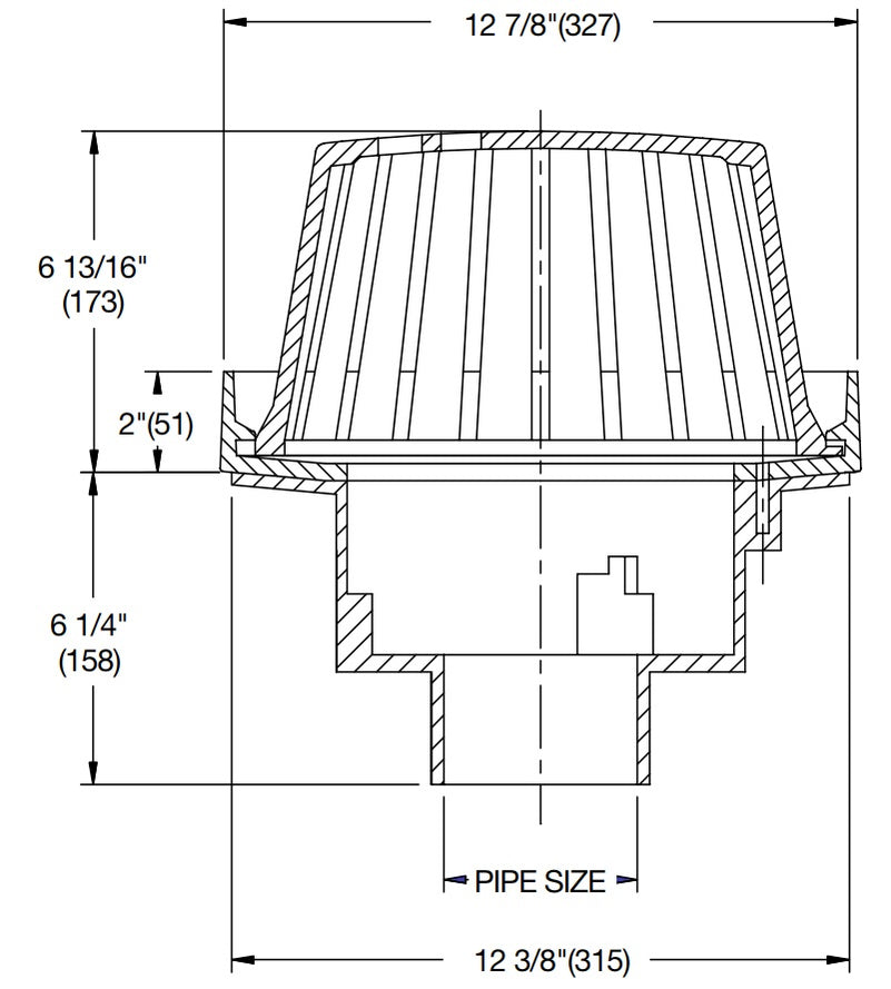 Watts - RD-100-R - Overflow Roof Drain with 2 in. External Water Dam ...