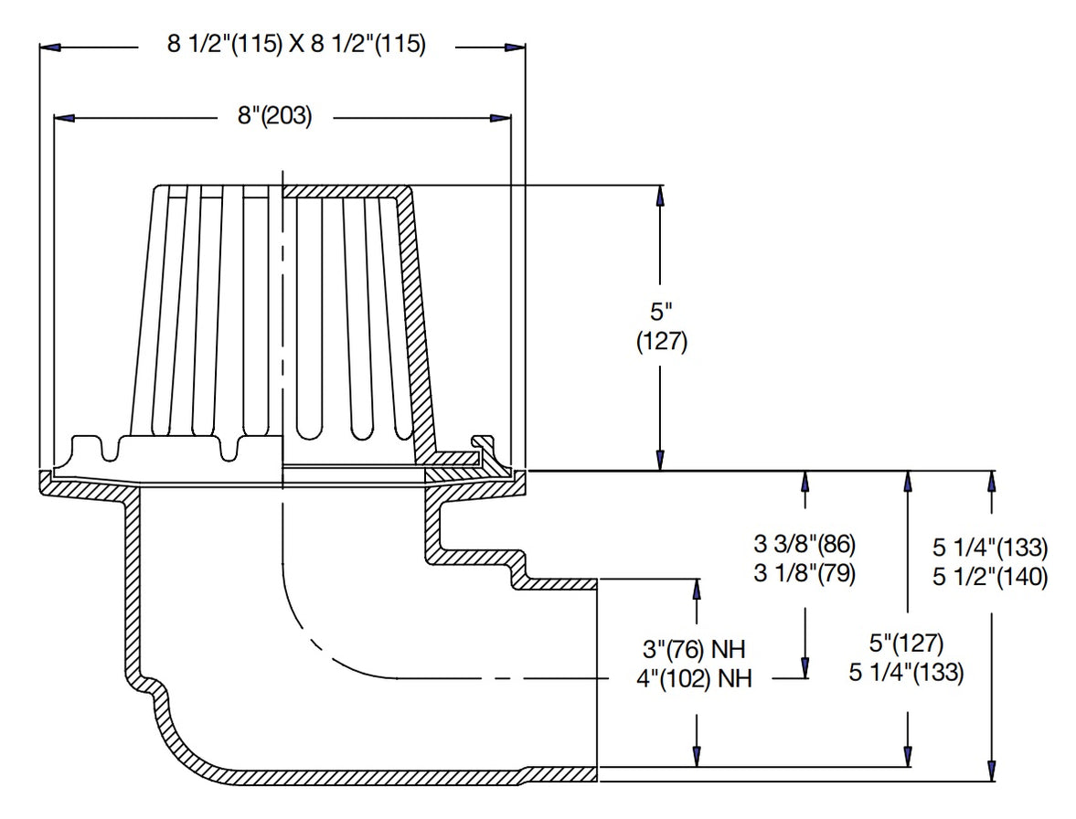 Watts - RD-280-SO - Flanged Cast Iron Roof Drain w/Side Outlet ...