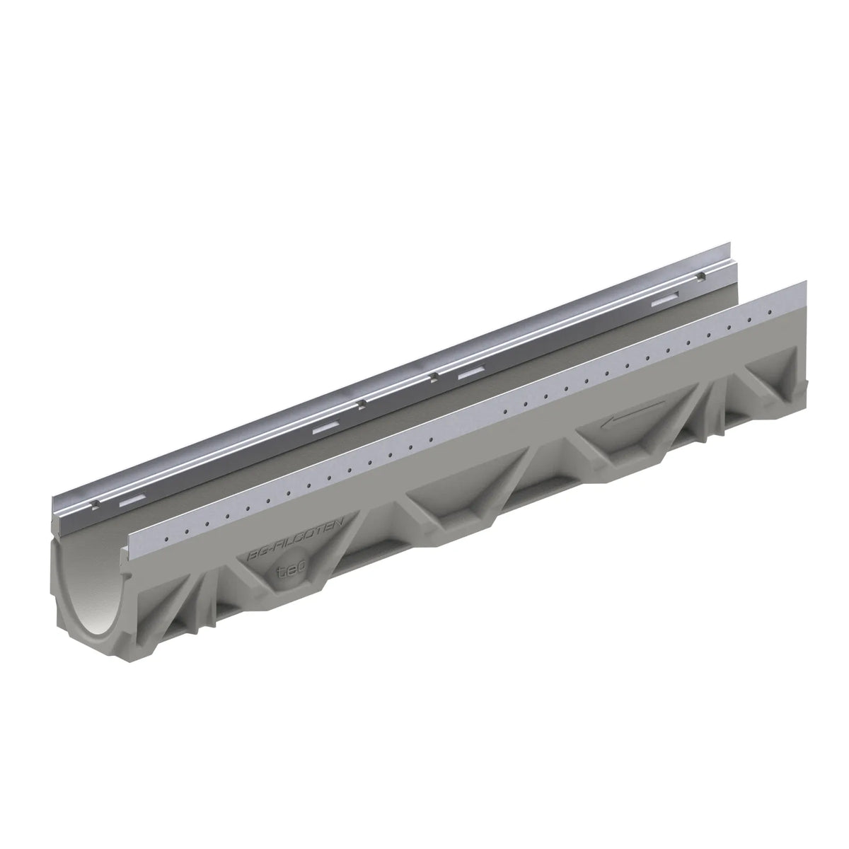 BG-FILCOTEN® tec E 100 Trench Drain with Stainless Steel Rails, 6.10 i ...
