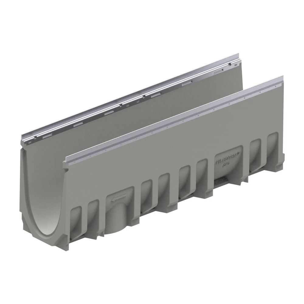 BG-FILCOTEN® pro V 200 Trench Drain with Galvanized Steel Rails, 12.60 ...